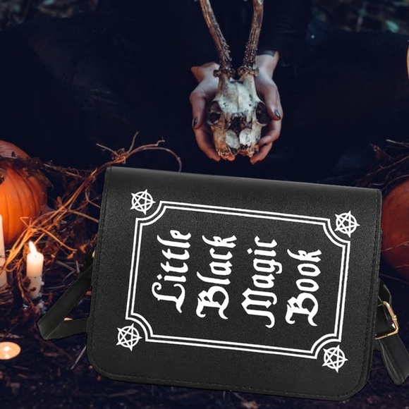 Bags | Witchy Little Black Magic Book Crossbody Purse Bag With ...